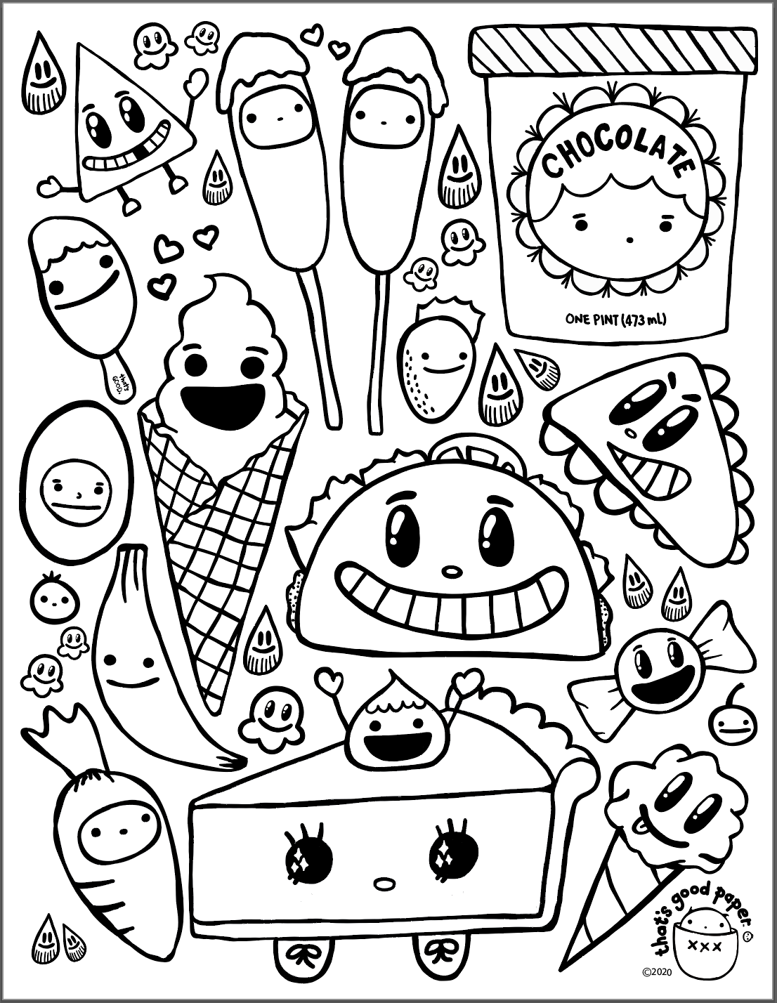 Super Snack Printable Coloring Sheets DIGITAL DOWNLOAD | Jessica Yamasaki