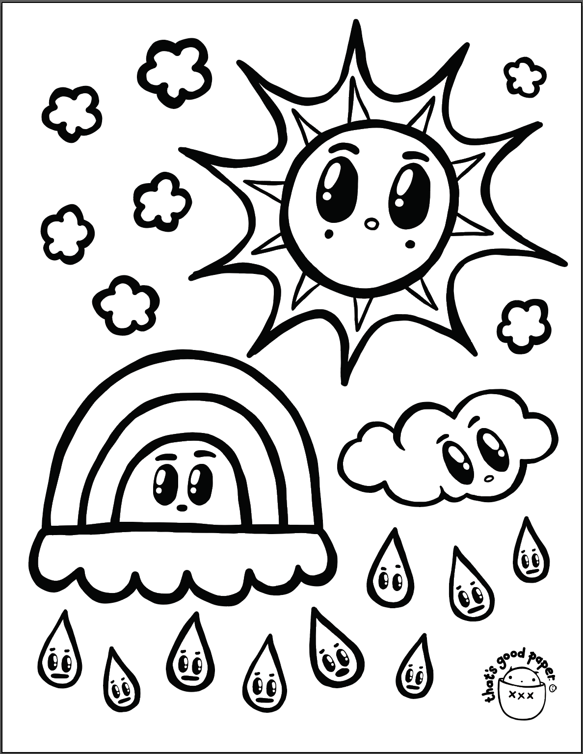 Weather Printable Coloring Sheets - DIGITAL DOWNLOAD | Jessica Yamasaki